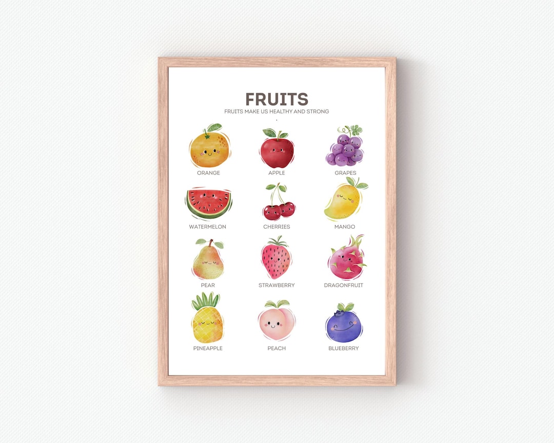 Fruits and Vegetables Poster: Educational Classroom Decor (digital ...
