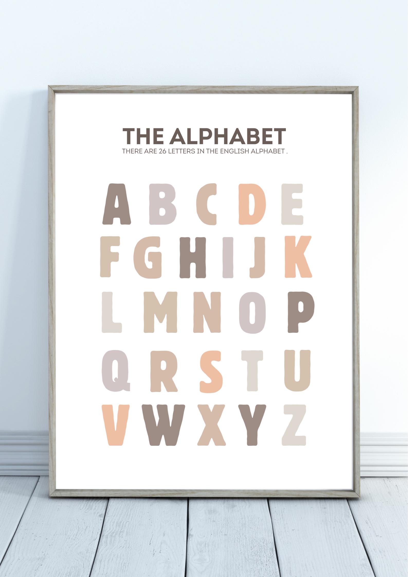 Earth Tone Alphabet Poster: Montessori Classroom Decor (digital ...