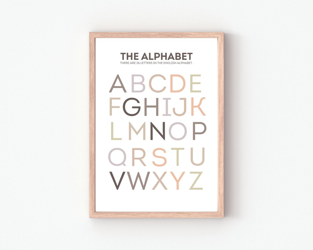 Earth Tone Alphabet Poster: Montessori Classroom Decor (digital ...