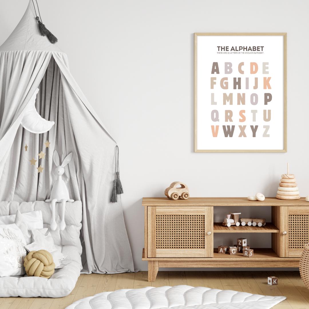Earth Tone Alphabet Poster: Montessori Classroom Decor (digital ...