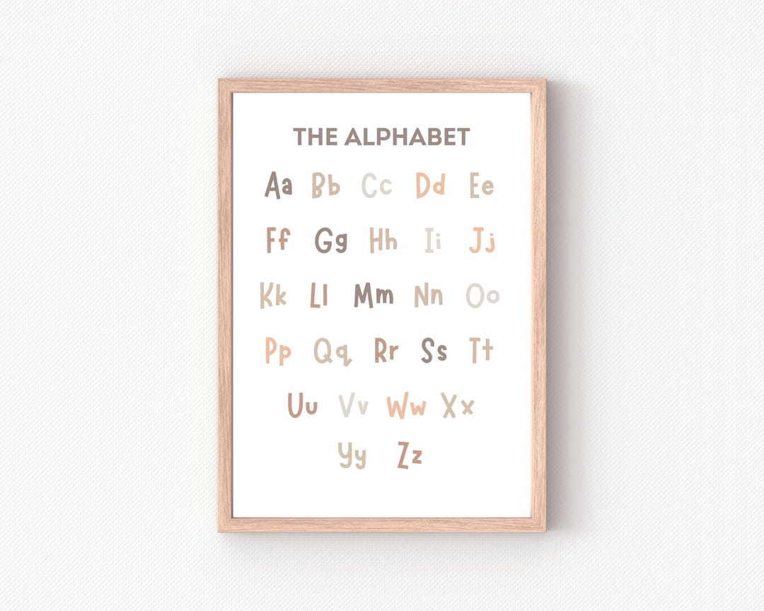 Alphabet Poster: Earth Tone ABC Print, Montessori Classroom Decor ...