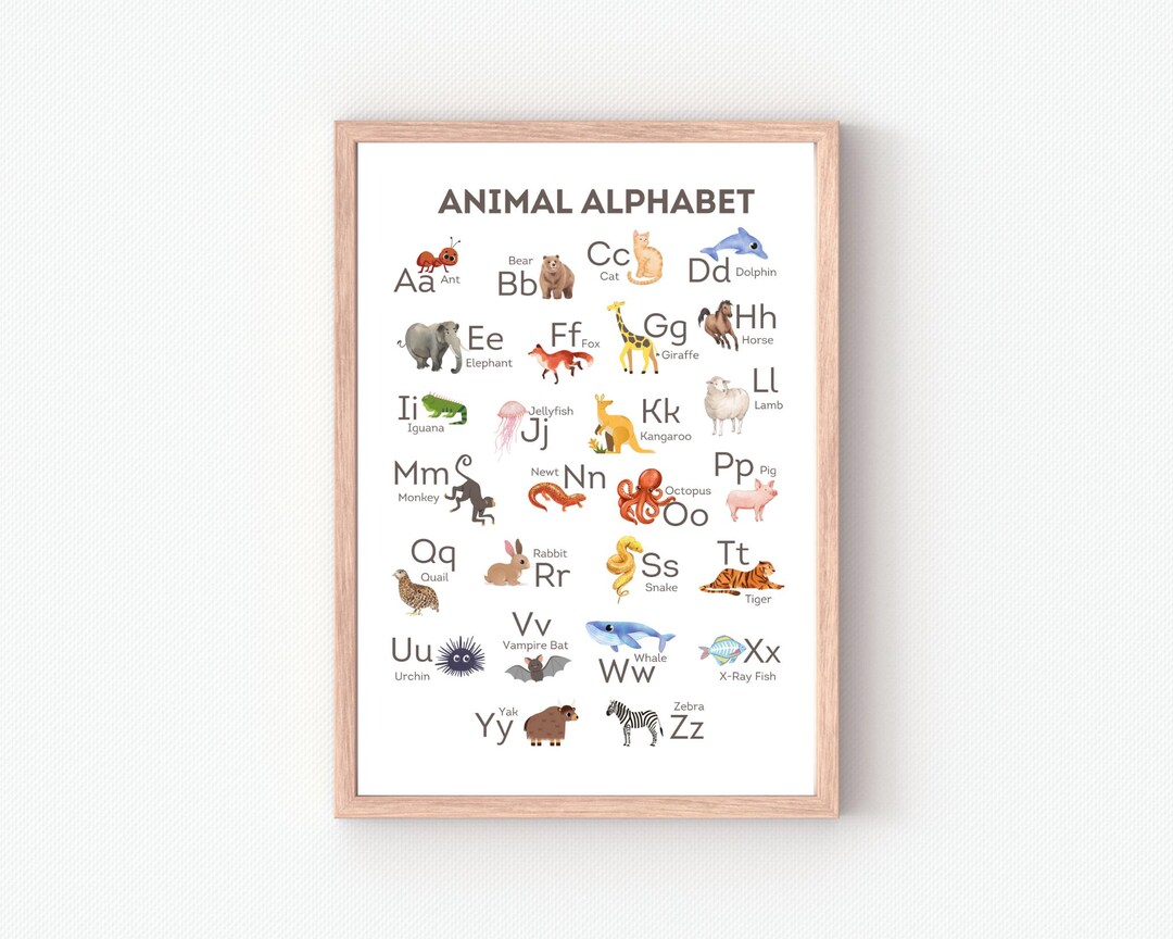 Animal Alphabet Poster, ABC Poster, Educational Poster, Classroom Decor ...