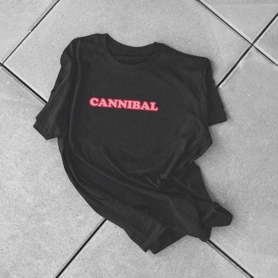 CANNIBAL Pink Bubble Text Black T-shirt / Hoodie All Sizes Available S ...