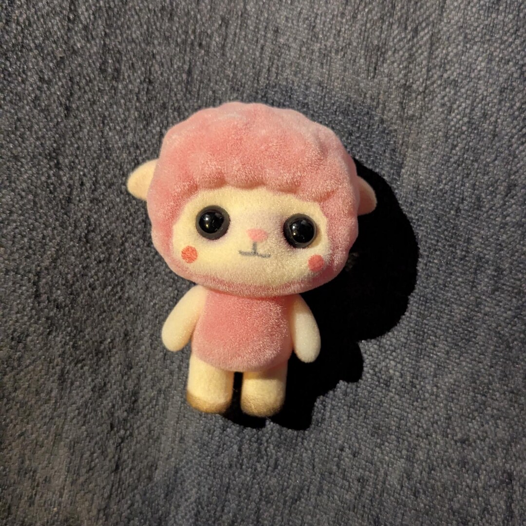 Japanese Kawaii Cute Flocked Pink Sheep / Lamb Figure Toy / Sylvanian ...