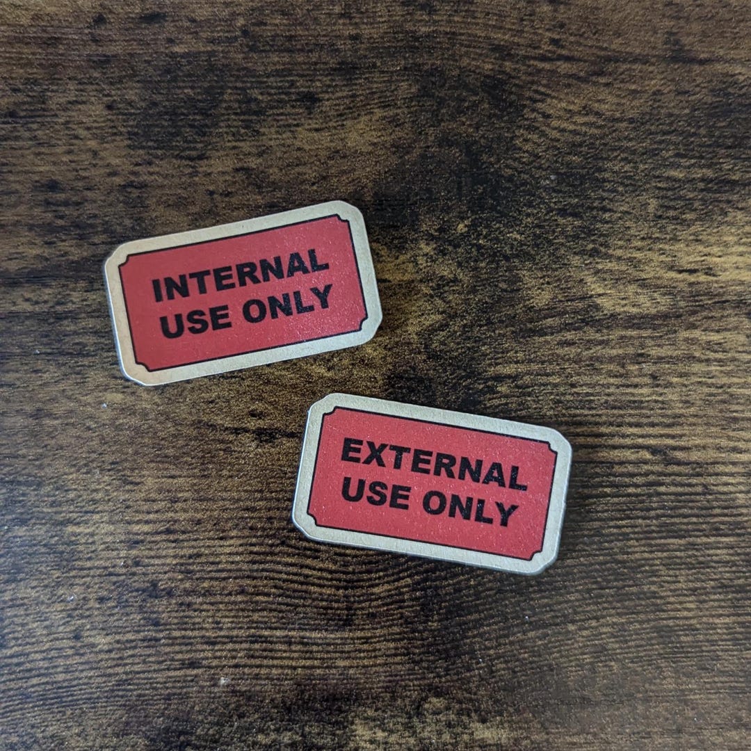 1.5 38mm External Use Only / Internal Use Only Kraft Paper Stickers ...