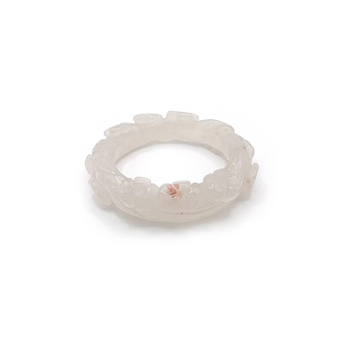 Unique Artisan Hand-carved Natural Stone Bangle - Lotus Whisper [52mm ...