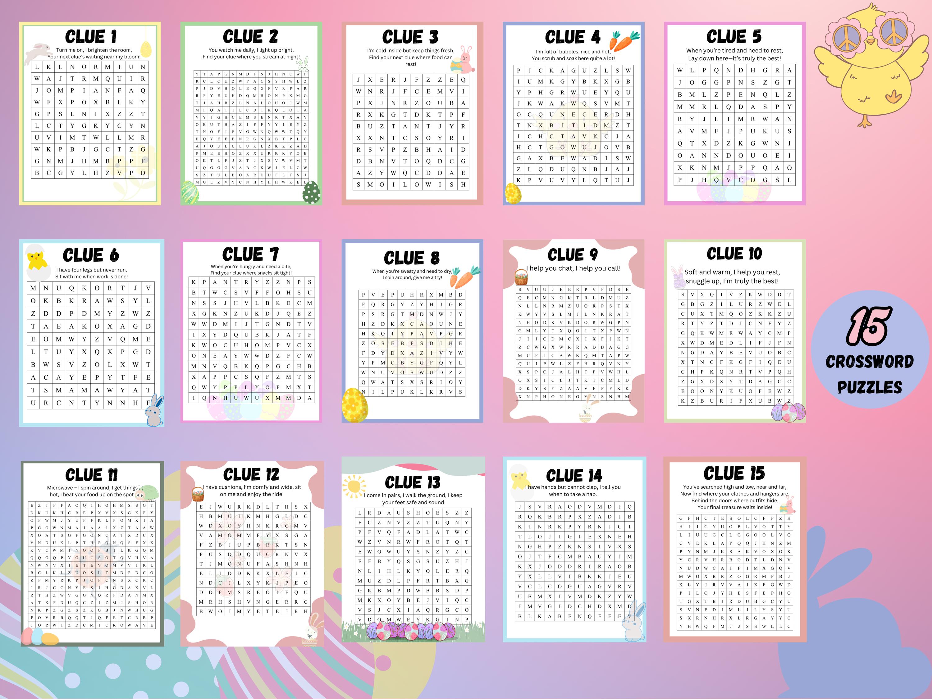 Indoor Easter Word Search Puzzle Scavenger Hunt – Fun Printable Game ...