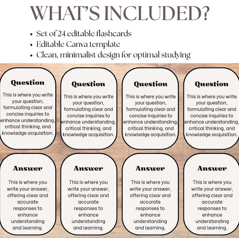 Editable Aesthetic Flashcard Template | PDF Download | Study Cards for ...