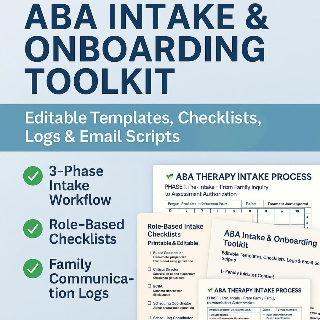ABA Intake and Onboarding Toolkit - Editable Templates, Checklists ...