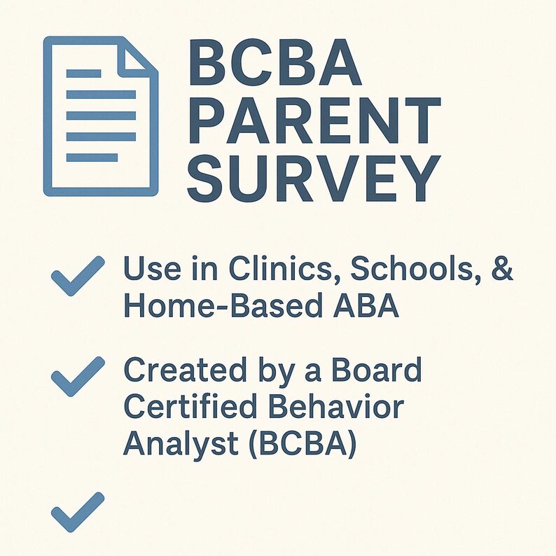 BCBA Parent Survey Toolkit – Editable Google Form, PDF, Feedback ...