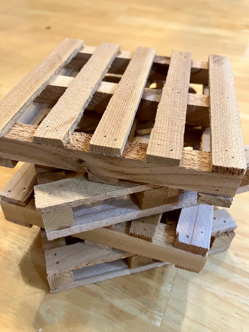 Rustic Cedar Pallet Coasters Set of Four 4