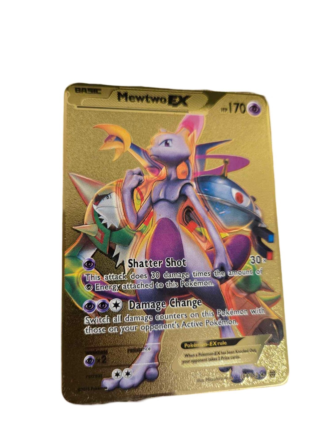 Mewtwo Ex Pokémon Card – Custom Metal Pokemon Card – GX VMAX V STAR ...