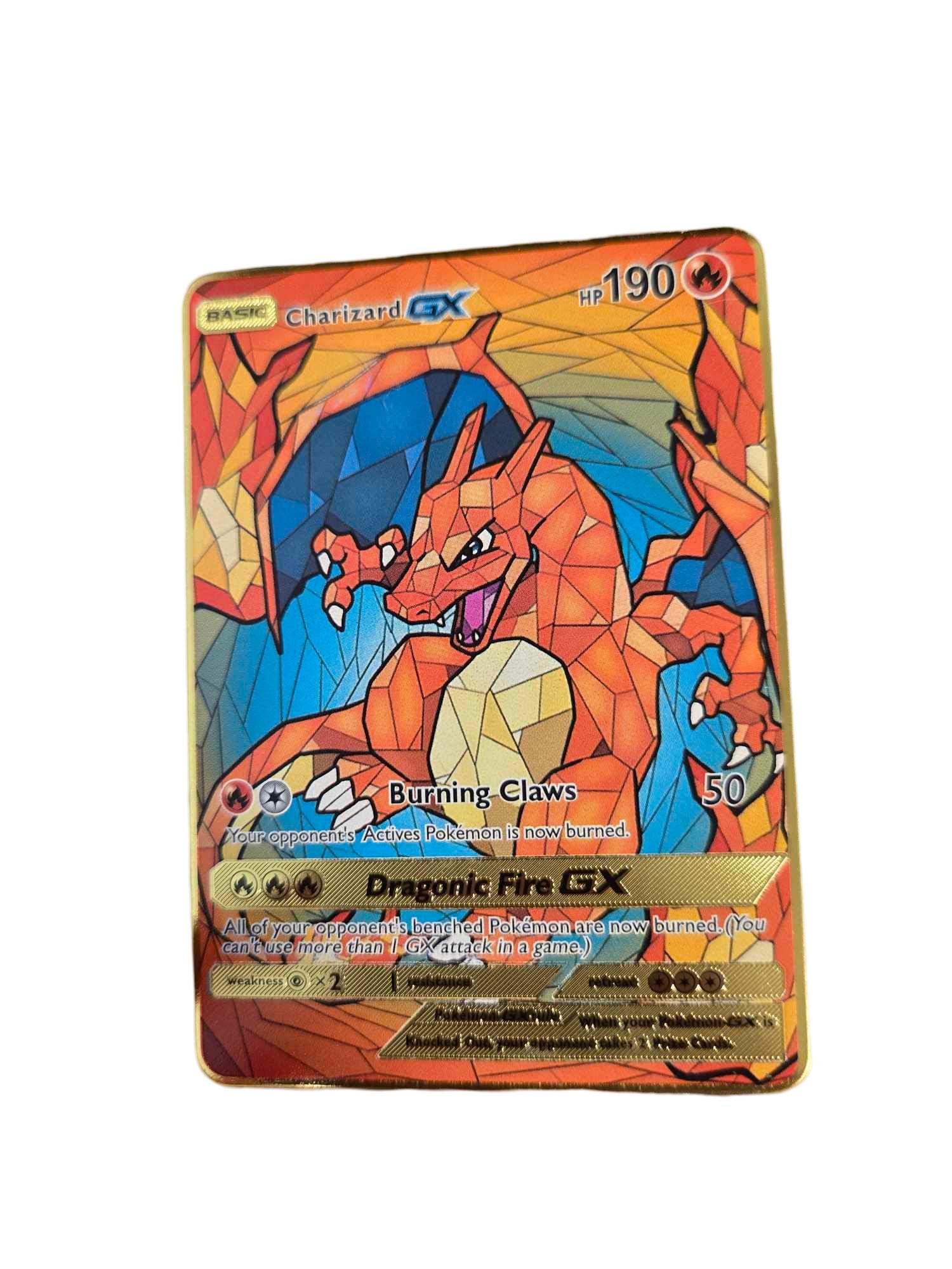 Charizard Stained Glass Pokémon Card – Custom Metal Pokemon Card – GX ...