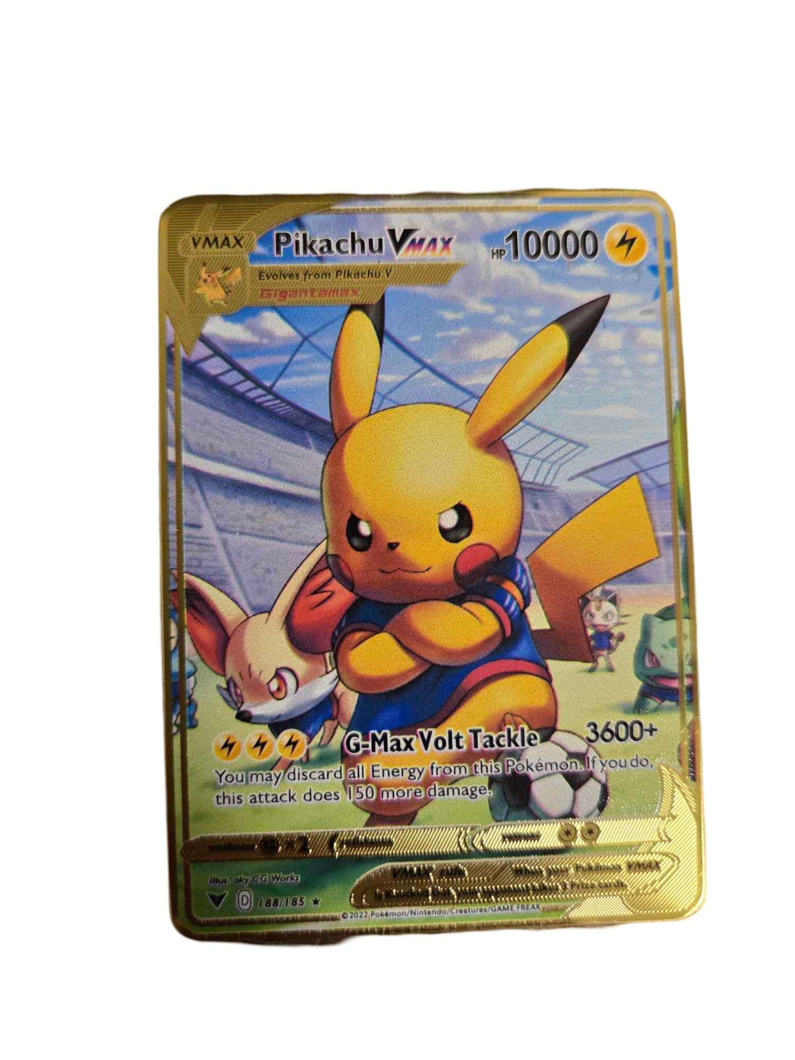 Pikachu Soccer Pokémon Card – Custom Metal Pokemon Card – Ex GX VMAX ...