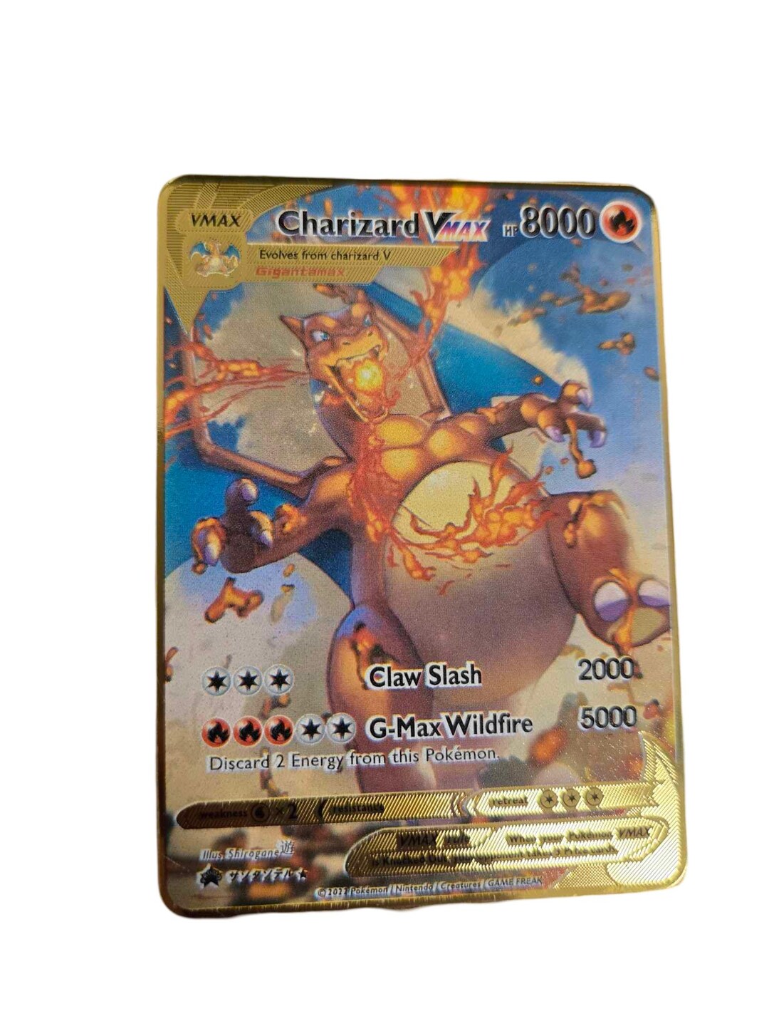 Charizard V Max Pokémon Card – Custom Metal Pokemon Card – GX VMAX V ...