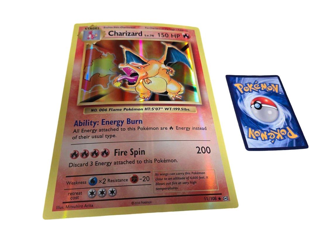 Charizard Pokémon Card – Custom Large Pokemon Card – GX VMAX VSTAR ...