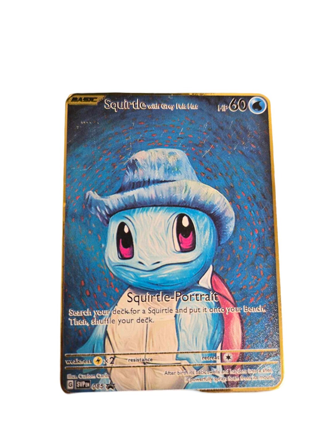 Squirtle Van Gogh Pokémon Card – Custom Metal Pokemon Card – Ex GX VMAX ...