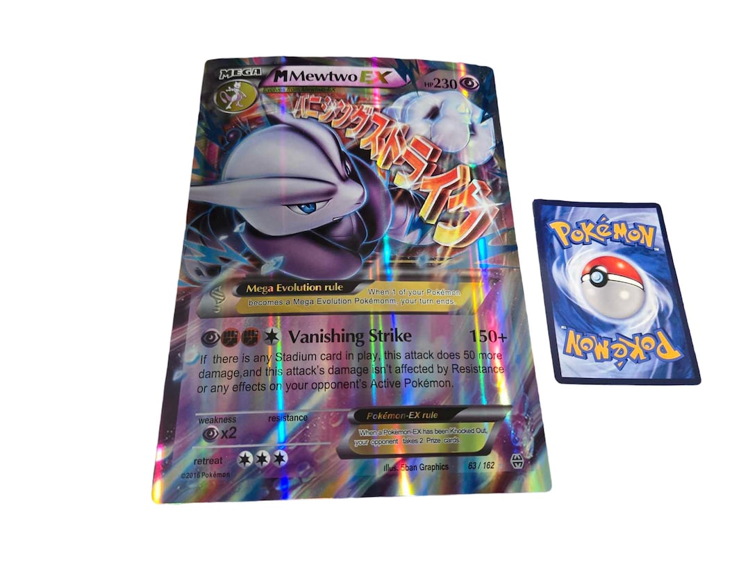 Mewtwo Pokémon Card – Custom Large Pokemon Card – GX VMAX VSTAR Proxy ...