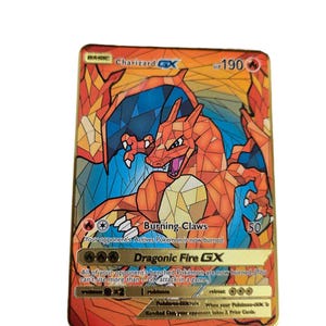 Charizard Stained Glass Pokémon Card – Custom Metal Pokemon Card – GX ...