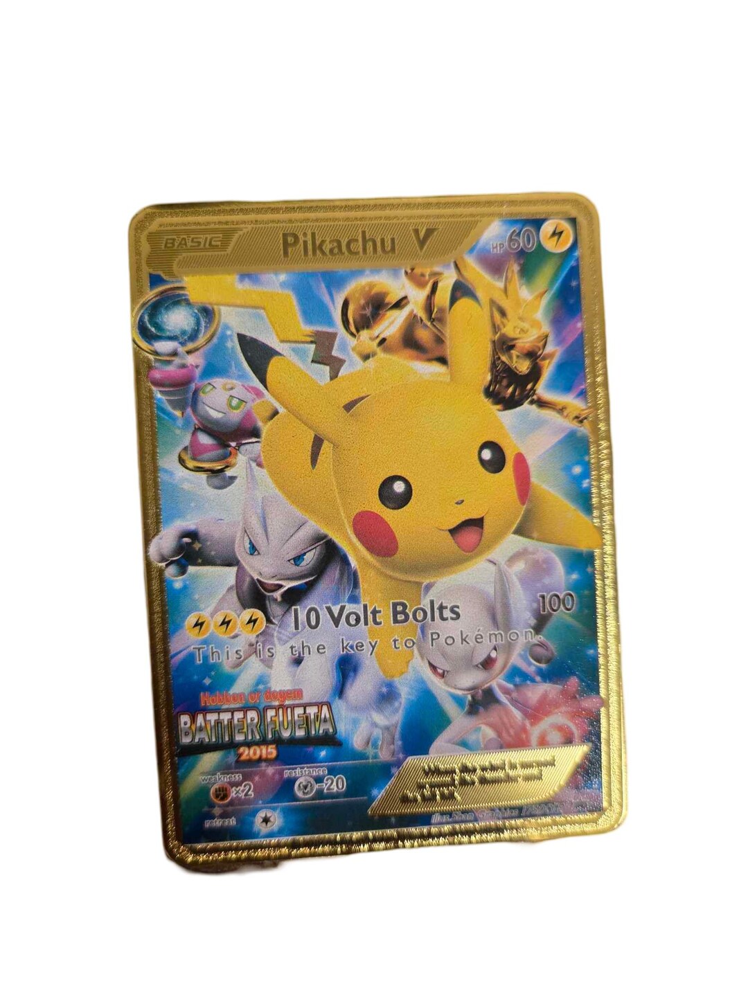 Pikachu V Pokémon Card – Custom Metal Pokemon Card – Ex GX VMAX VSTAR ...