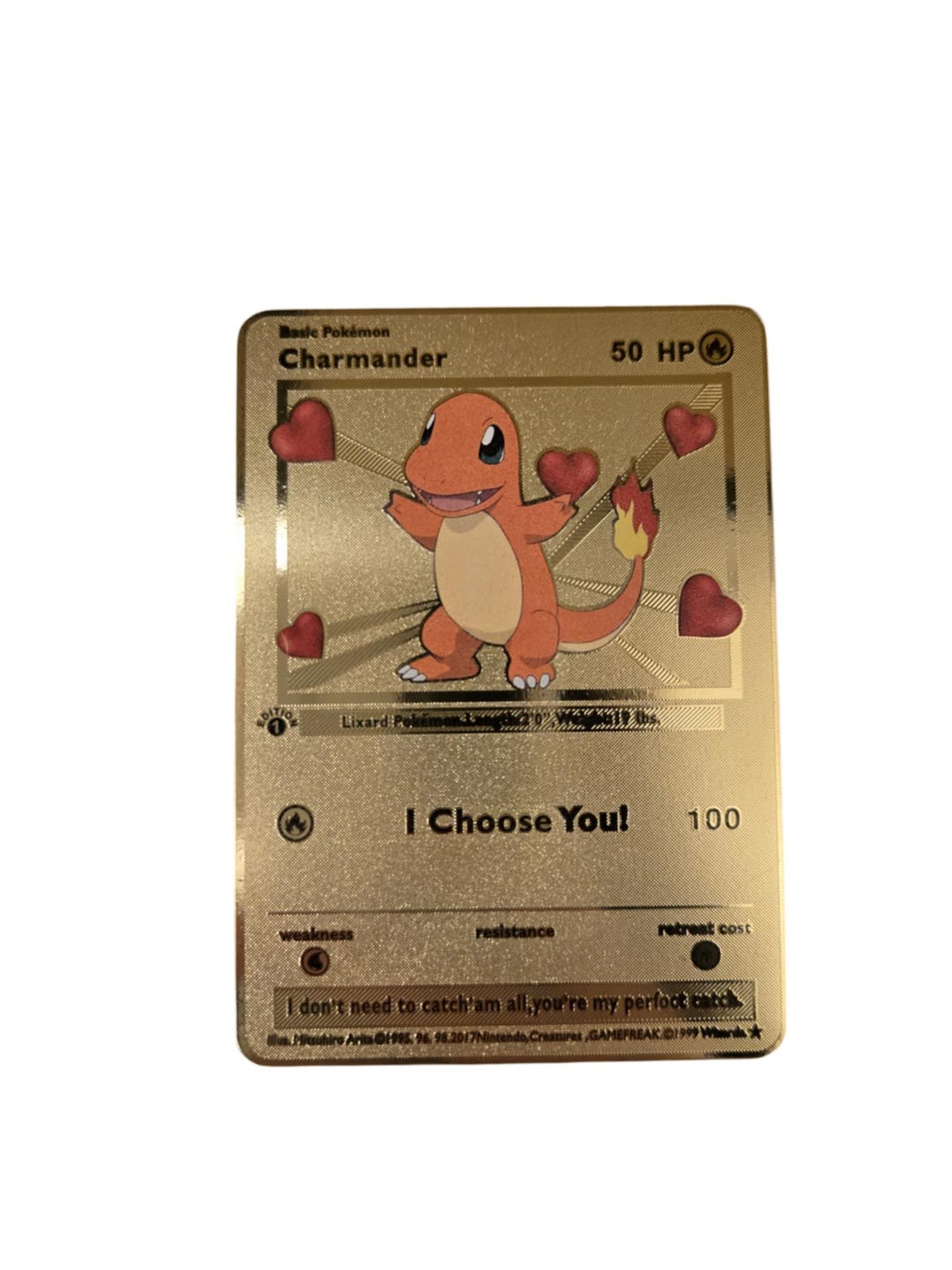Charmander Valentines Pokémon Card – Custom Metal Pokemon Card – GX ...