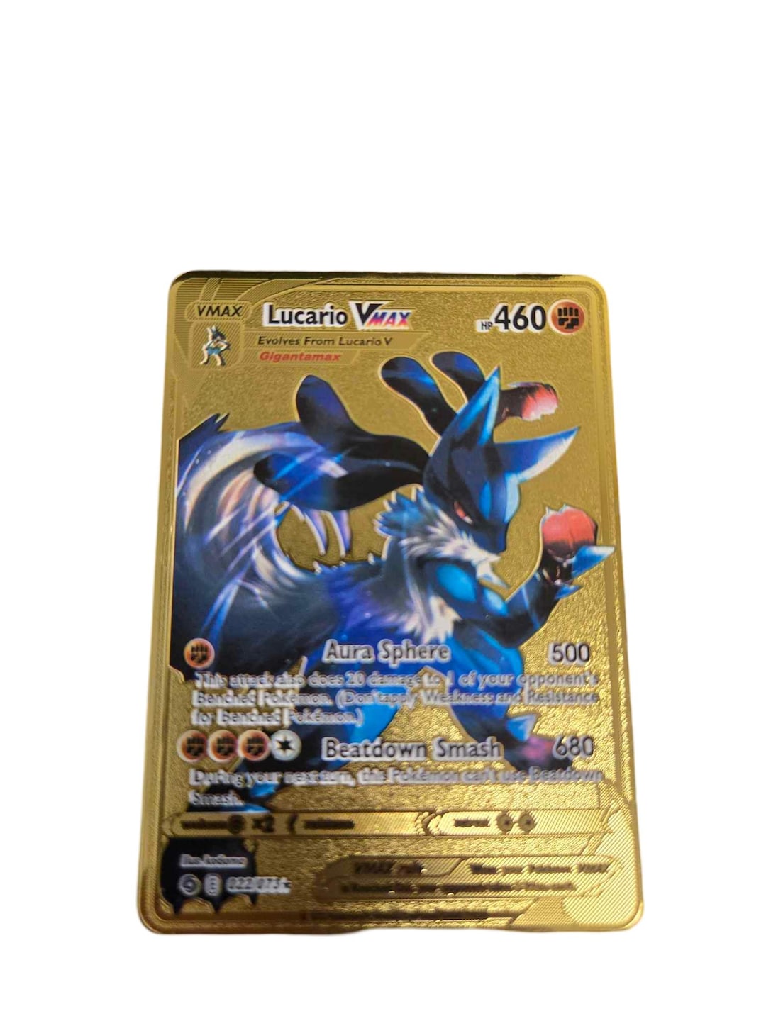 Lucario VMAX Pokémon Card – Custom Metal Pokemon Card – Ex GX VSTAR ...