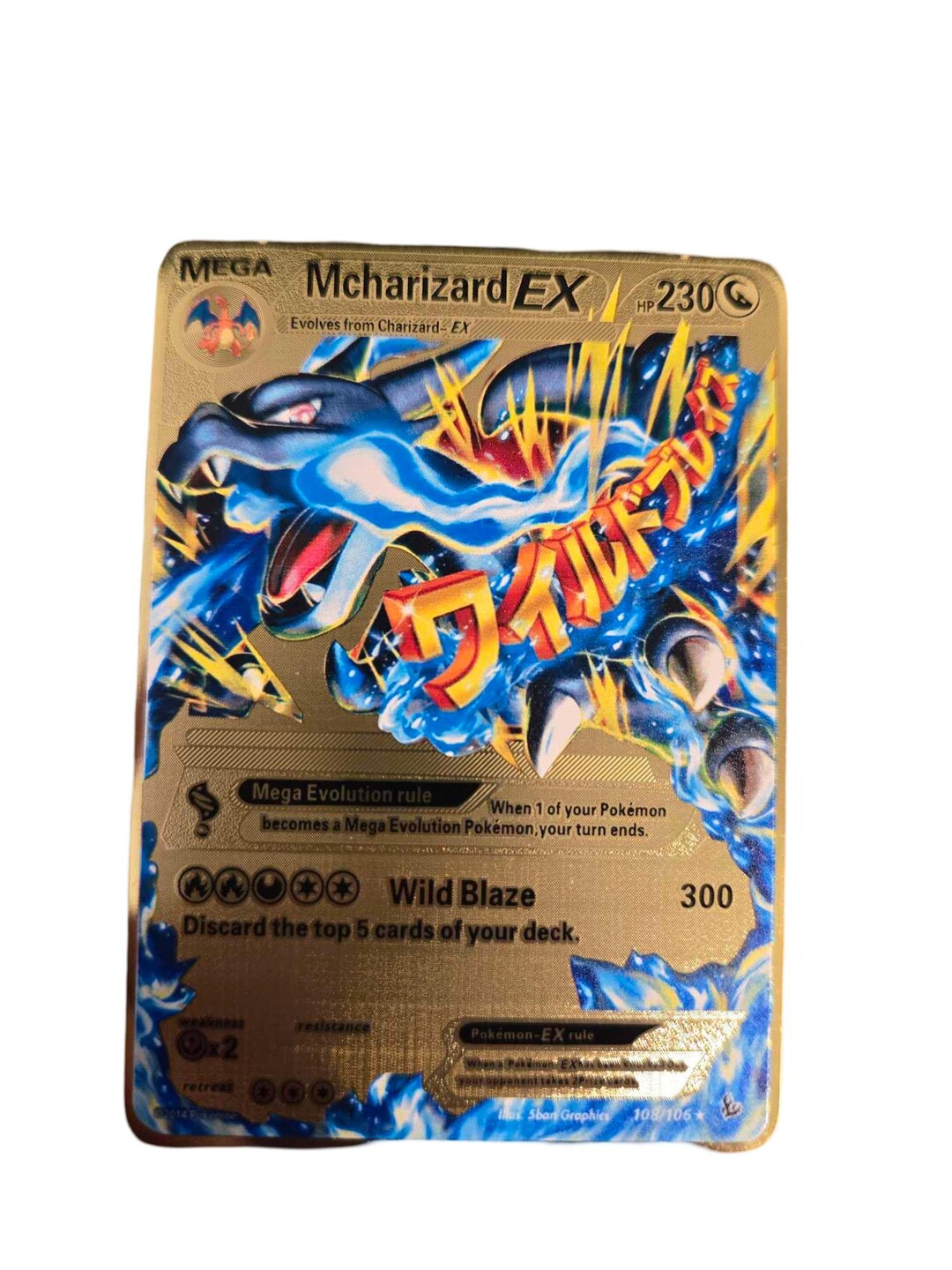 Shiny Charizard Ex Pokémon Card – Custom Metal Pokemon Card – GX VMAX V ...