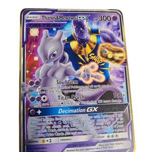 Mewtwo and Thanos Card - Etsy