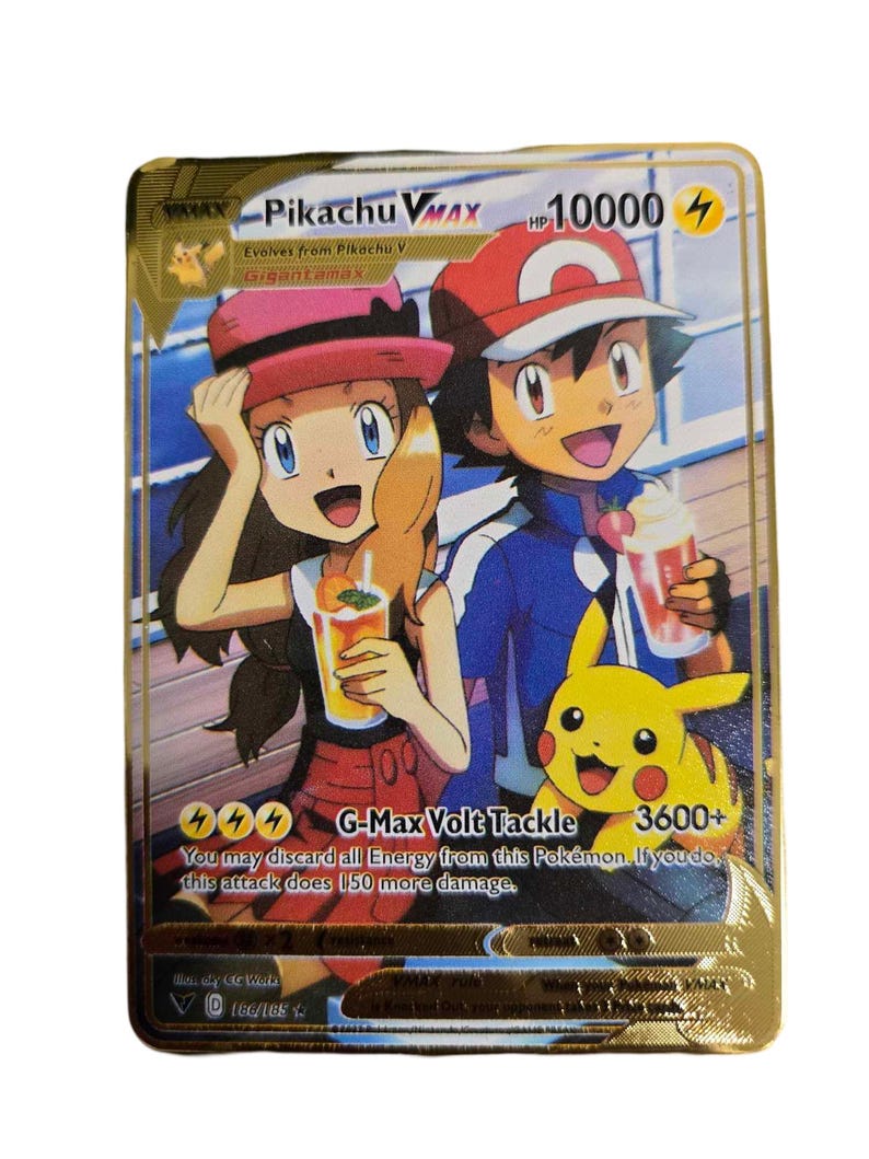 Pikachu Vmax Pokémon Card – Custom Metal Pokemon Card – Ex GX VSTAR ...