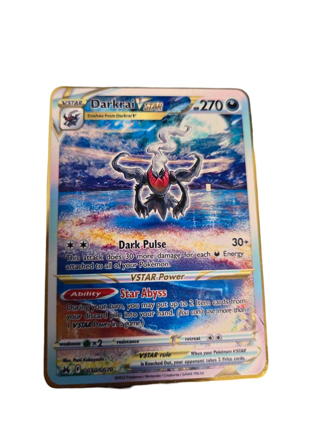 Darkrai V Star Pokémon Card – Custom Metal Pokemon Card – GX VMAX V ...