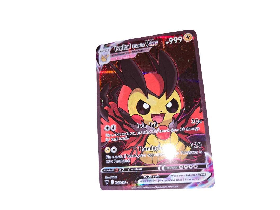 Pokemon Card Cosplay Pikachu Yveltal | Custom Pokemon Card, GX, VMAX ...