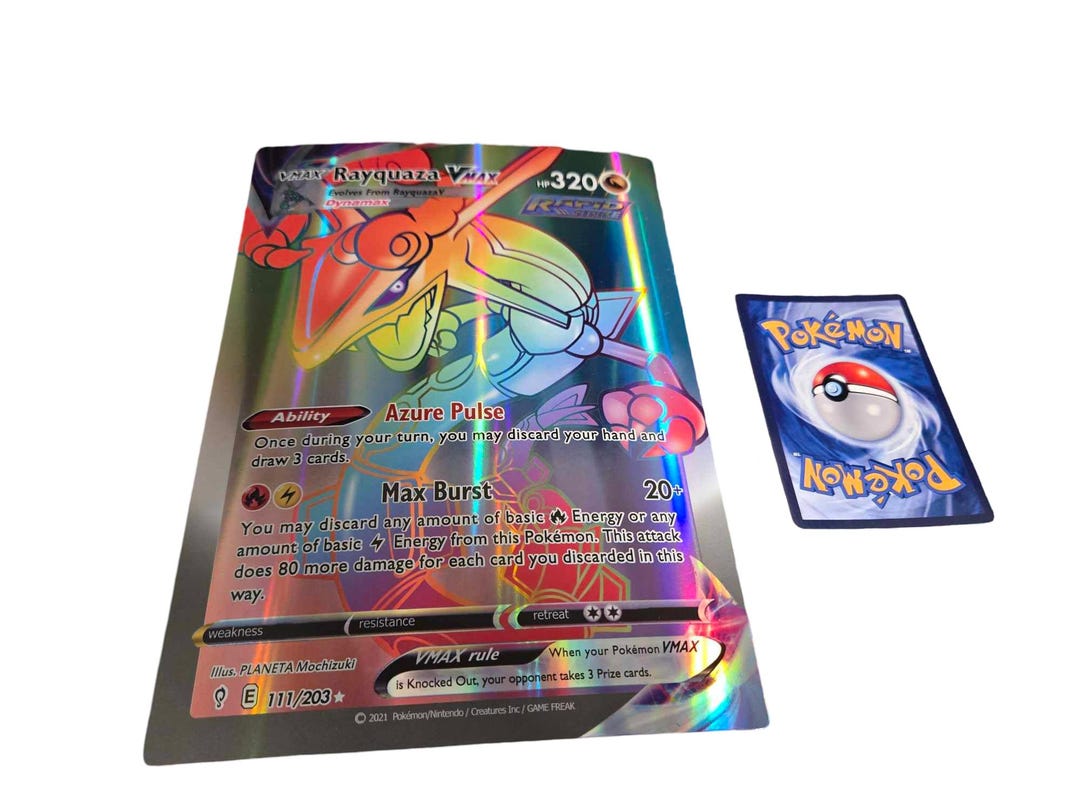 Rayquaza Pokémon Card – Custom Large Pokemon Card – GX VMAX VSTAR Proxy ...