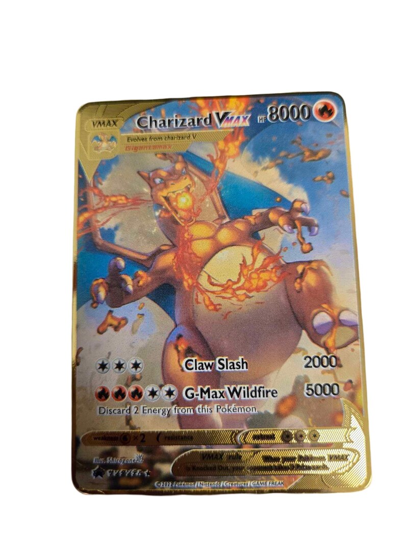 Charizard V Max Pokémon Card – Custom Metal Pokemon Card – GX VMAX V ...