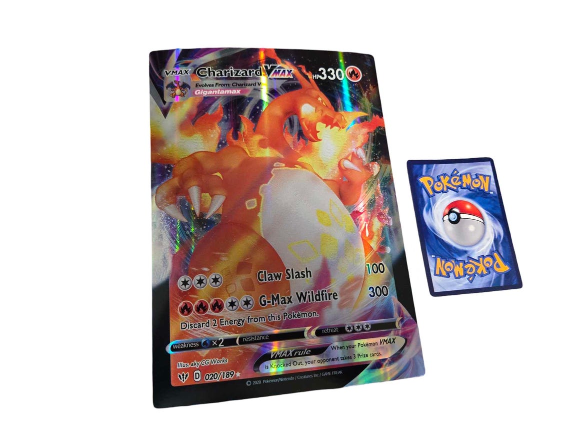 Charizard Vmax Pokémon Card – Custom Large Pokemon Card – GX VSTAR ...