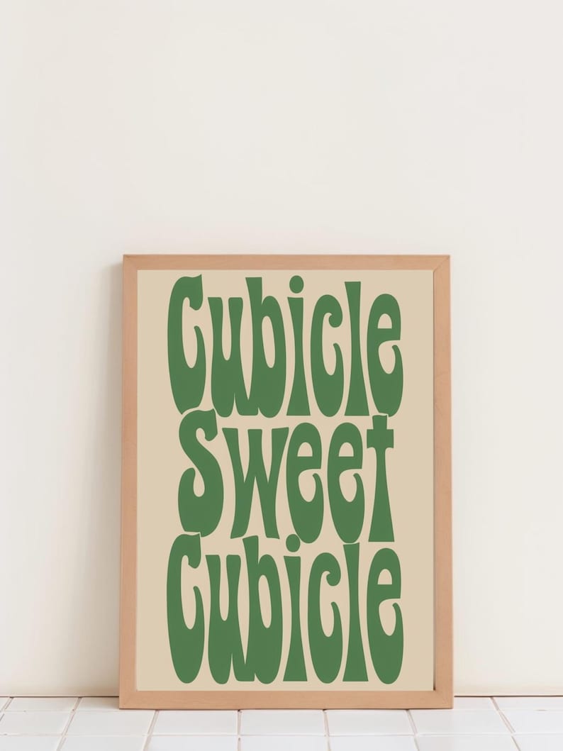 Cubicle Sweet Cubicle Decor | Sage Green Wall Art | Girly Wall Art ...
