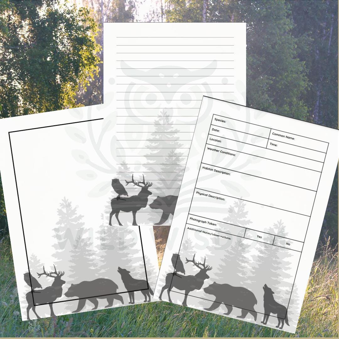 Wildlife Journal Pages: Observation, Sketch, and Notes (PDF) - Etsy