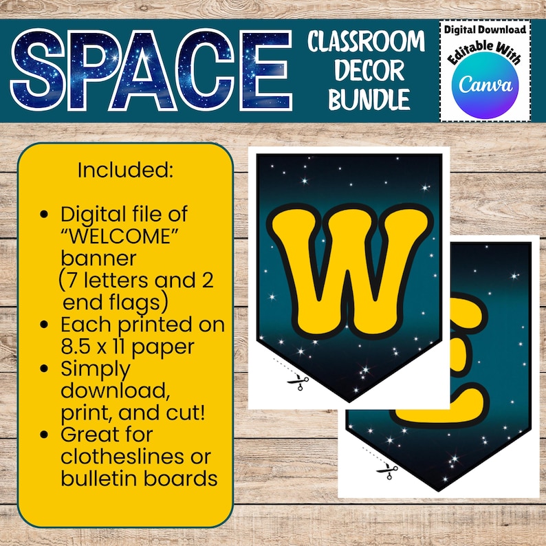 Space Themed Classroom Decor Bundle/ Welcome Back Bulletin Board ...