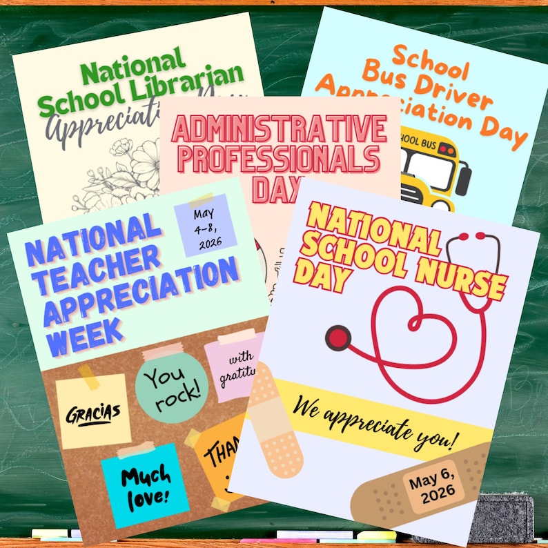 School Staff Recognition Poster Set (10 Posters)/digital Download/staff ...