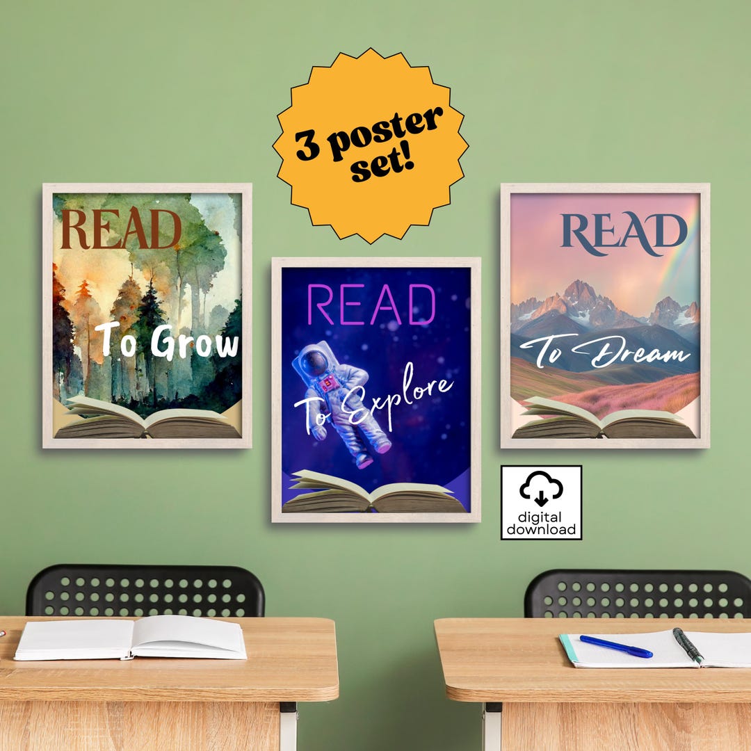 Read Posters (3 Poster Set) / Digital Download / Classroom Decor ...