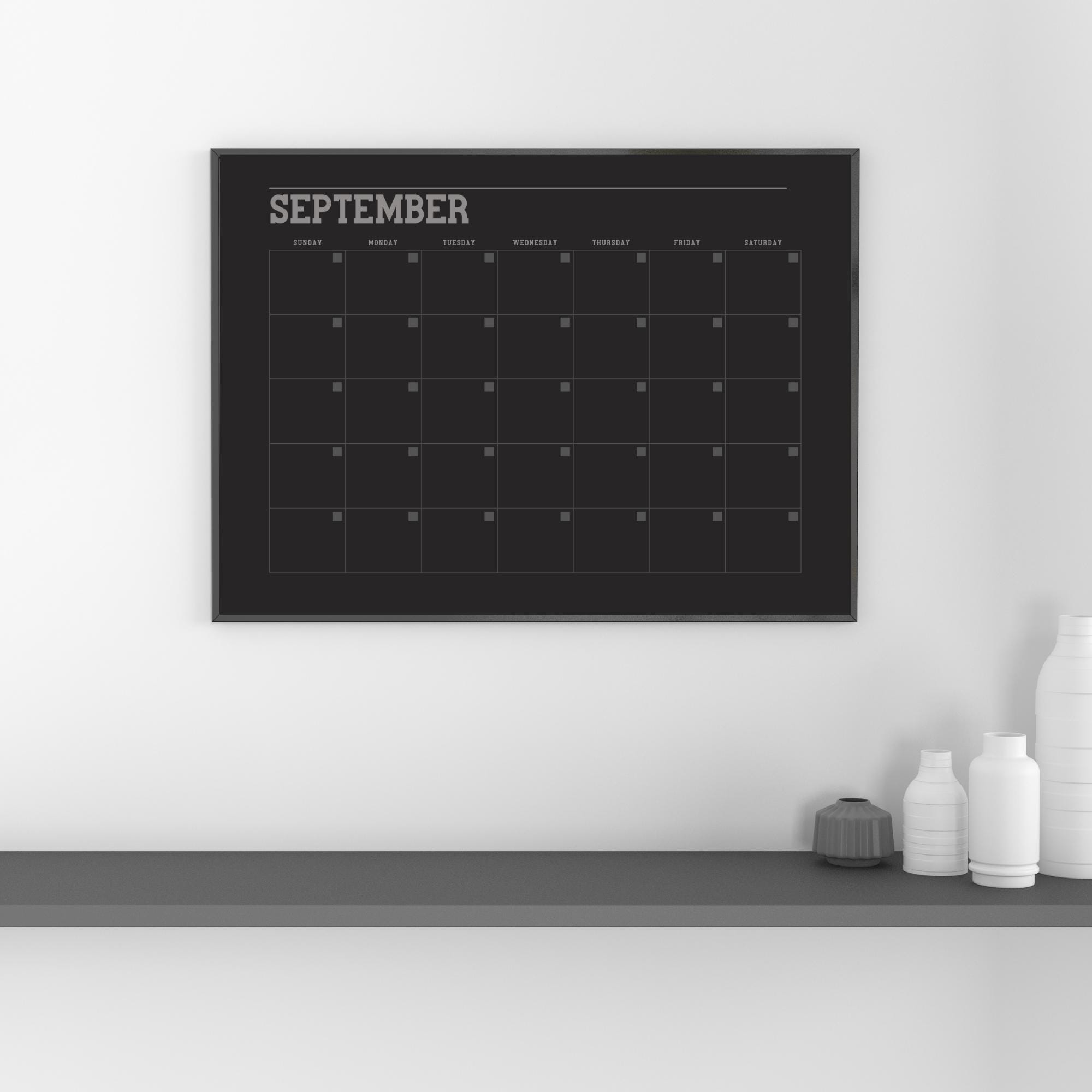 Dark Stylish Calendar | Printable & Digital Planner | Minimalist ...