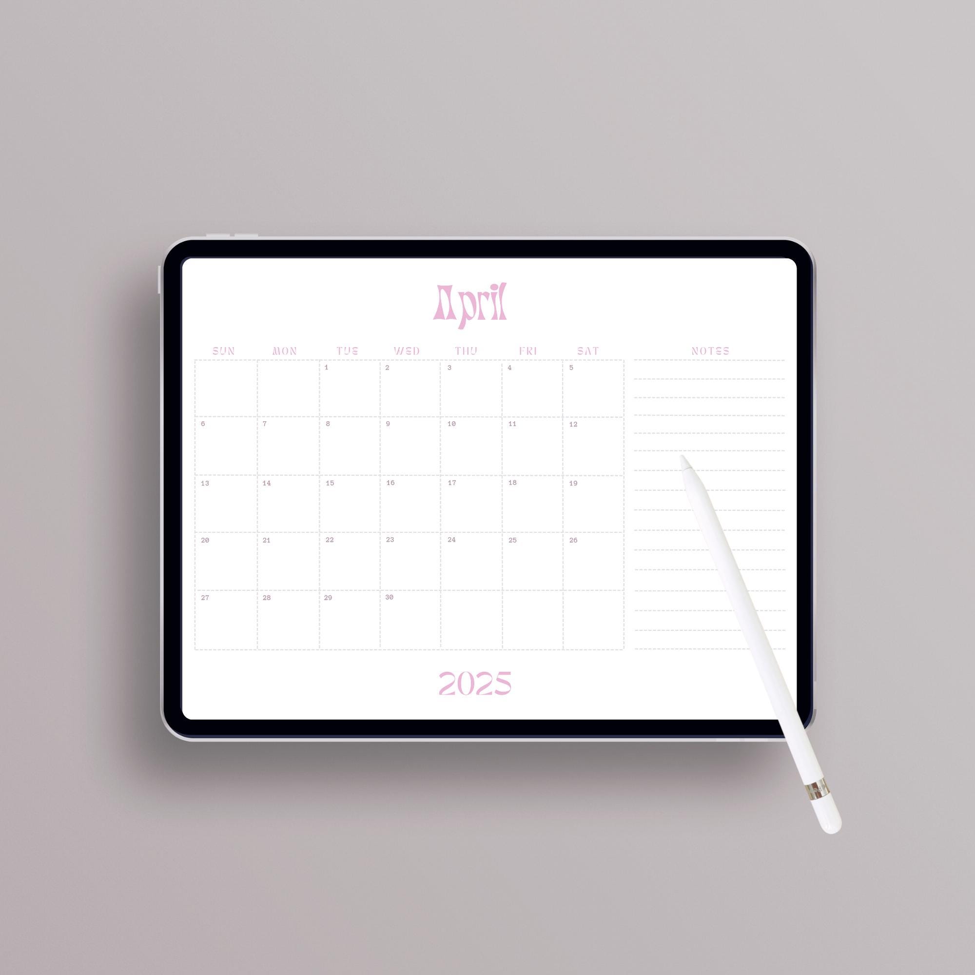 2025 Calendar | Monthly Wall Calendar A3, A4, A5, Letter | Digital ...