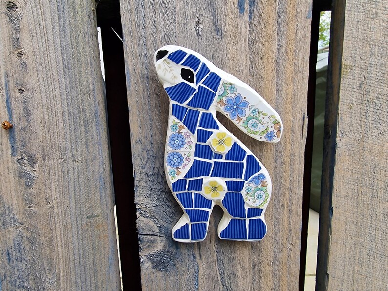 Handmade Mosaic Bunny Rabbit Hare Wall Art: Vintage China Crockery ...
