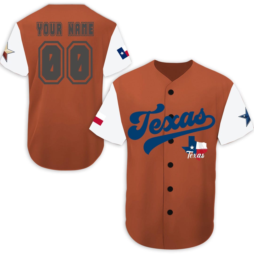 Custom Texas Baseball Jersey - Personalized Lone Star State Shirt ...