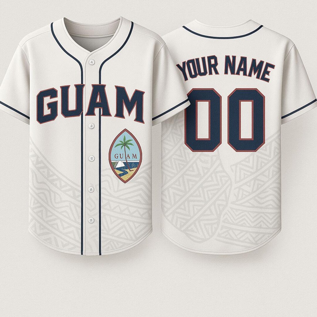 Custom Guam Baseball Jersey, Personalized Guam Island Button Shirt ...