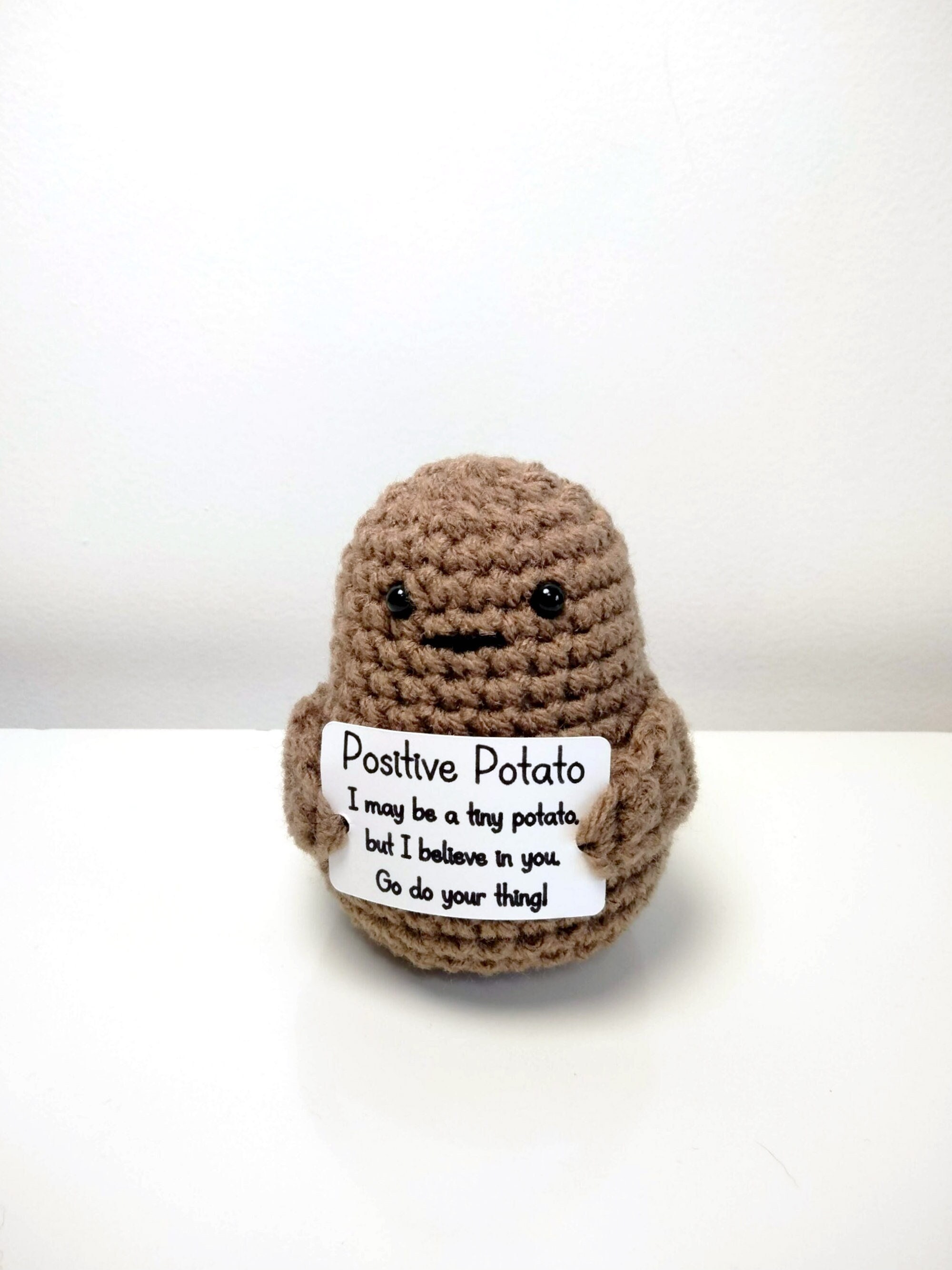 Positive Potato, Crochet Food, Motivational Gift, Desk Accessory - Etsy