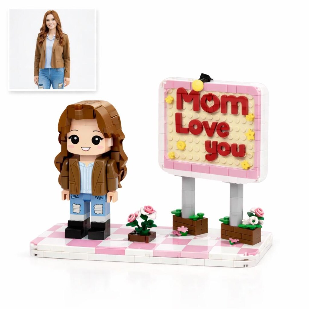 Photo to Custom Brick Mom Figure, Gift From Kids for Mom or Grandma ...