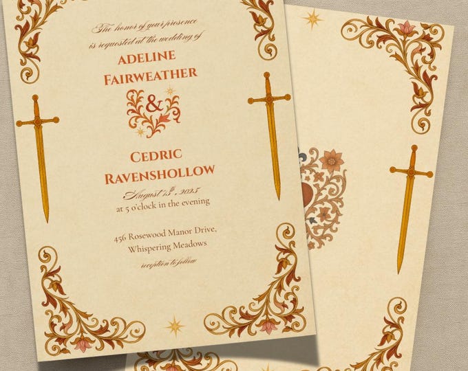 Medieval Wedding Invitation Template: Elven Renaissance Fairytale ...