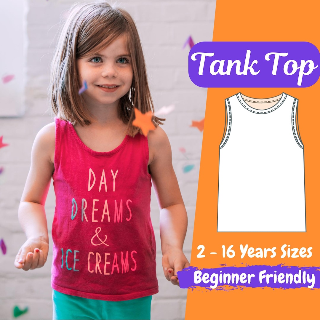 Tank Top Sewing Pattern for Girls Summer Top Pattern, Kids Loose ...