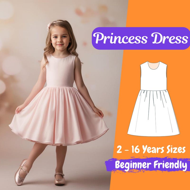 Simple Girls Dress Pattern Beginner - Etsy UK
