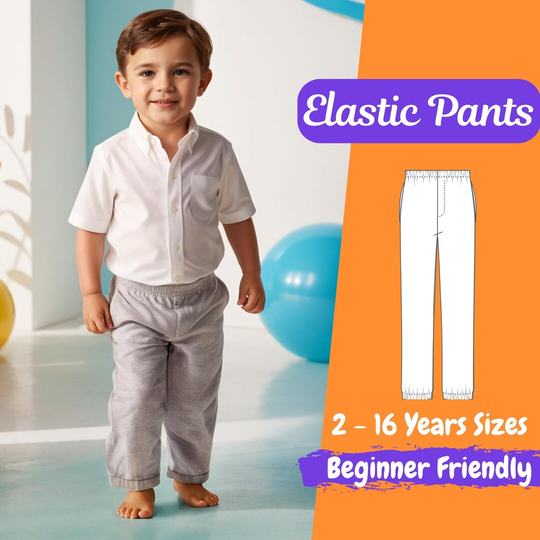 Kids Pants Sewing Pattern | Elastic Pants PDF Pattern | Baby Sewing ...